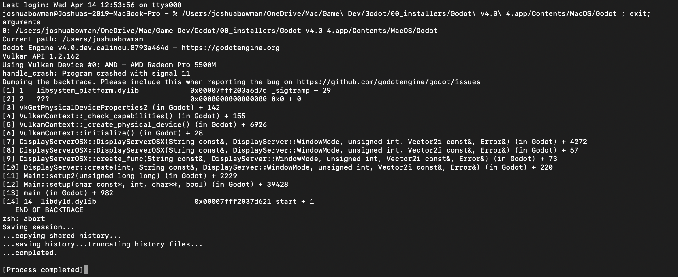 [MacOS] GD v4.0 Crash on startup · Issue #47877 · godotengine/godot · GitHub