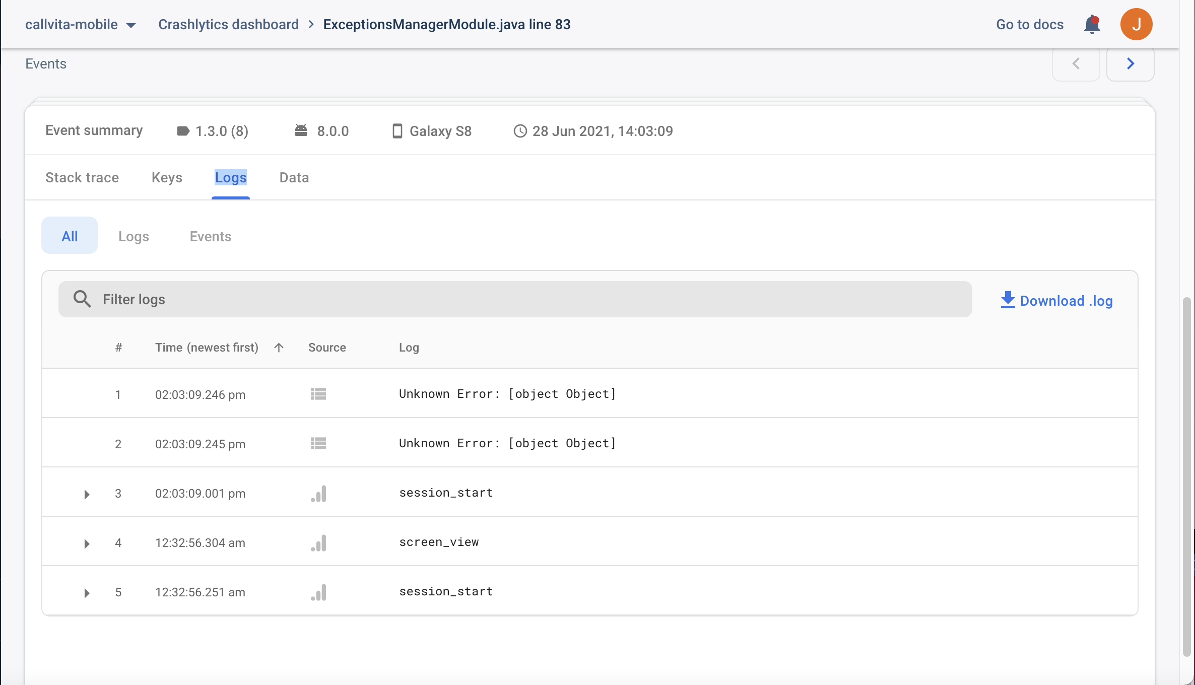 [🐛] Crashlytics Logs are not sufficiently informative · Issue #5461 · invertase/react-native ...