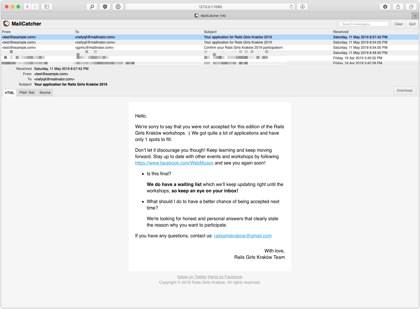 Automated "Bad news" emails · Issue #129 · LunarLogic/rails-girls ...