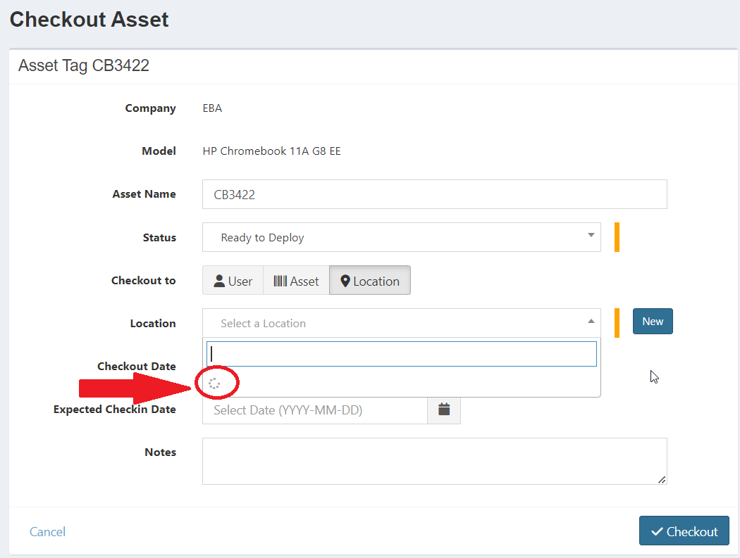 Cannot select a User, Asset or Location when checking out (or in) an asset · Issue #12865 ...