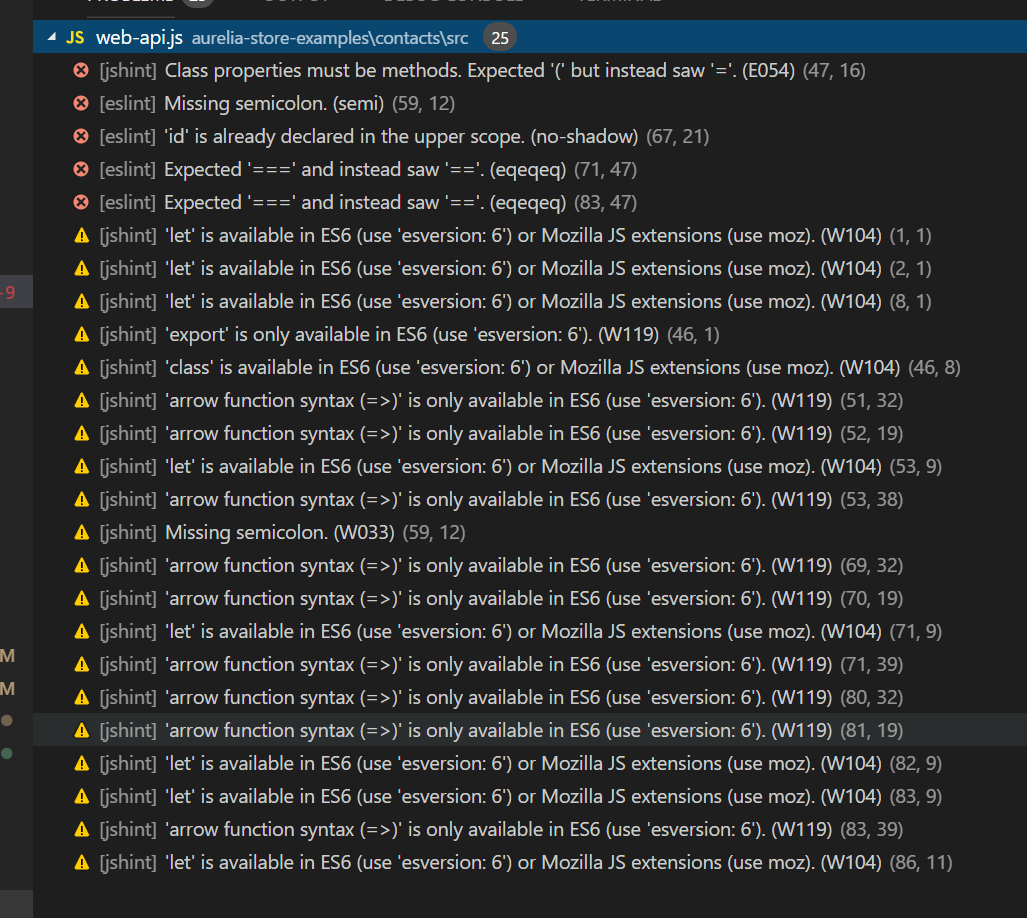 Disable jshint in vscode · Issue #80 · aurelia/vscode-extension · GitHub