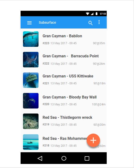[idea] Mobile UI #4: Dive list different layouts and menu option · Issue #428 · subsurface ...