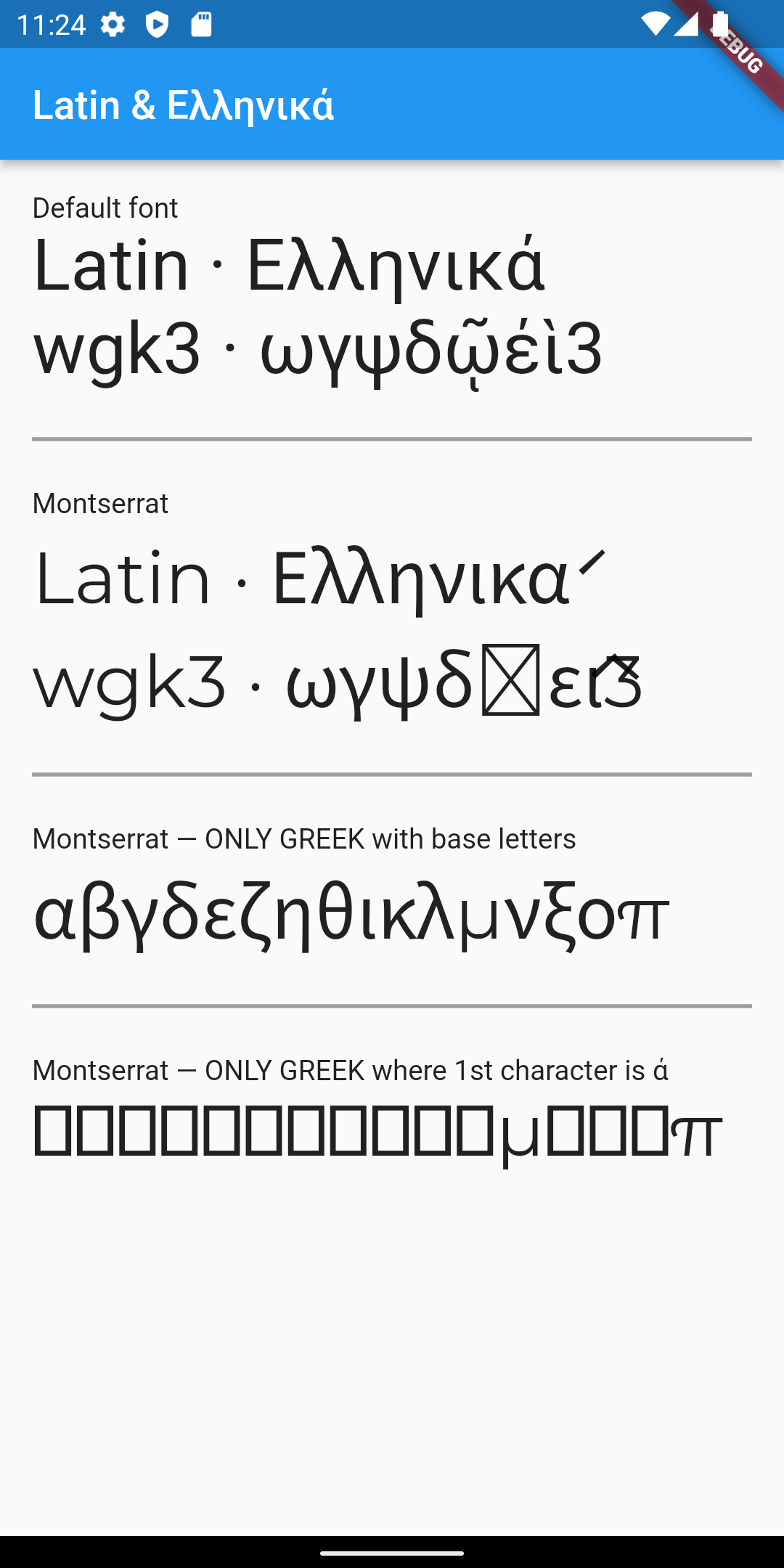 Fallback system font for Greek characters is not working · Issue #109516 · flutter/flutter · GitHub