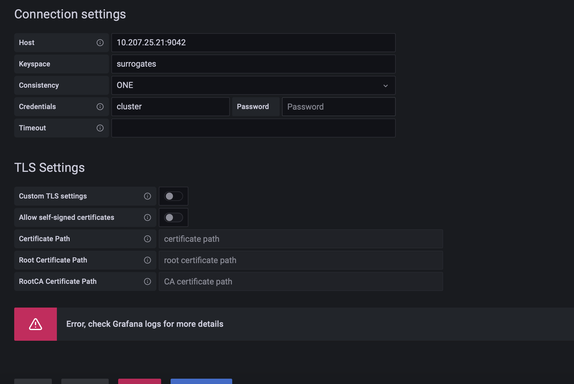 GoCQL: Unable to create session · Issue #144 · HadesArchitect/GrafanaCassandraDatasource · GitHub
