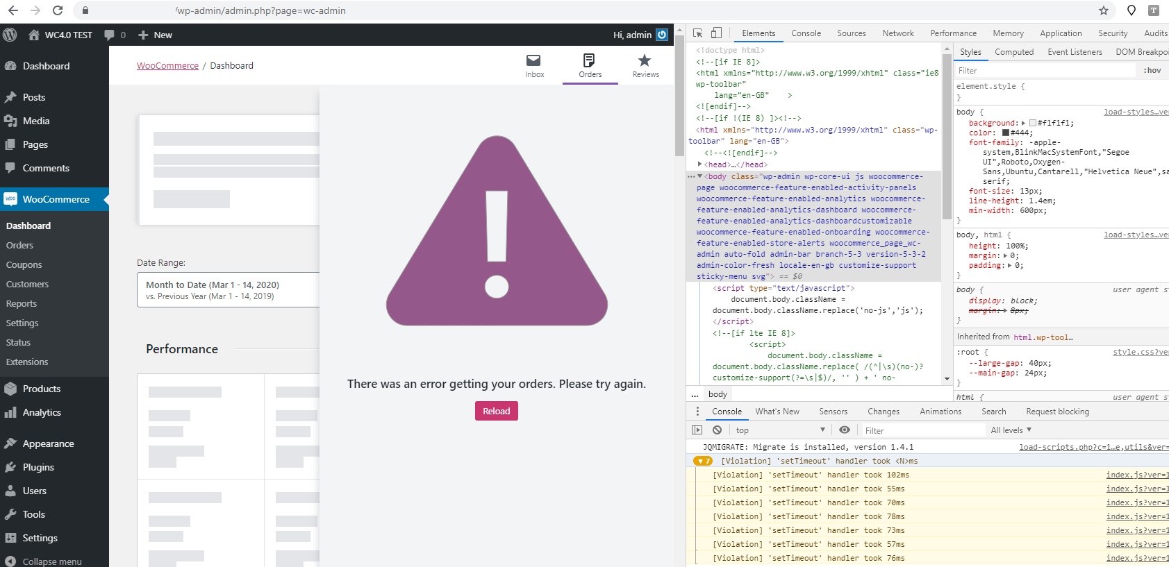 Wc 40 Admin Dashboard And Images Fail To Load · Issue 25924 · Woocommercewoocommerce · Github