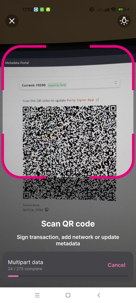 Metadata QR code not scanned when placed inside frame. · Issue #1713 · novasamatech/parity ...