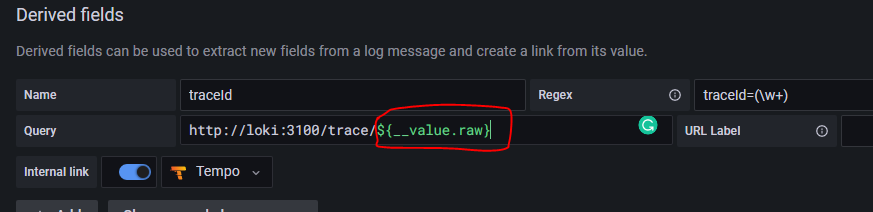 Loki Datasource Derived Field Configuration For Url Fieldname Is Not Filled In The Guiquery