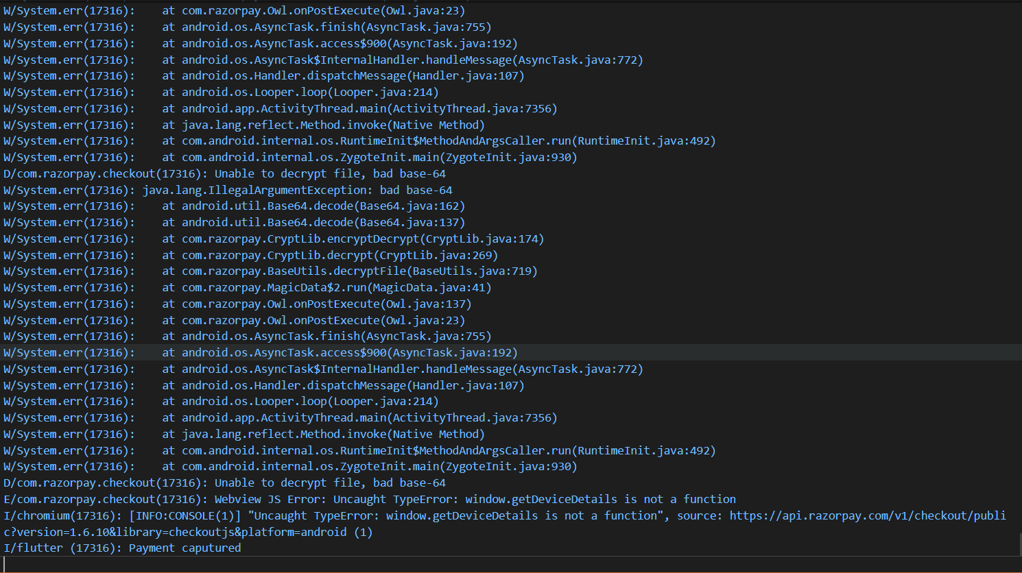 App freezes when doing payment multiple times. · Issue #186 · razorpay/razorpay-flutter · GitHub
