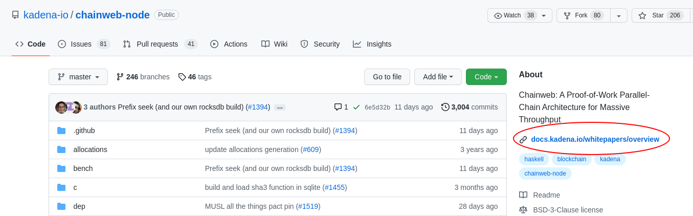 Broken link on main github page · Issue #1536 · kadena-io/chainweb-node · GitHub