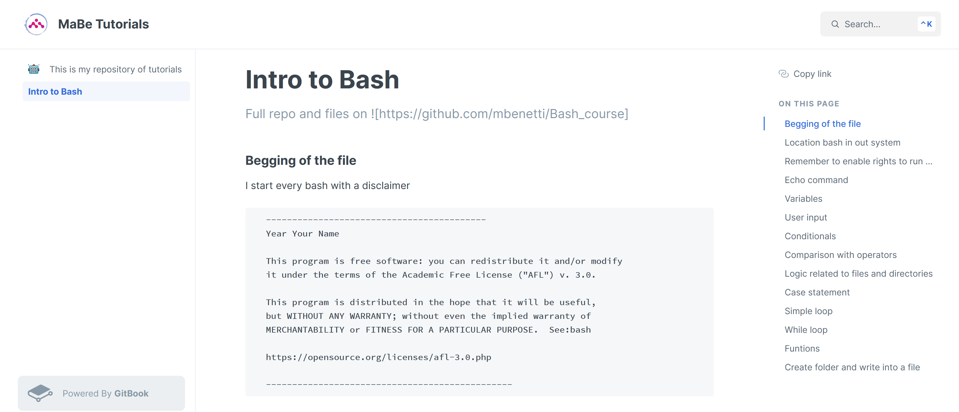 GitHub - mbenetti/Bash_course: Introduction to Bash scripting This repository follow the ...