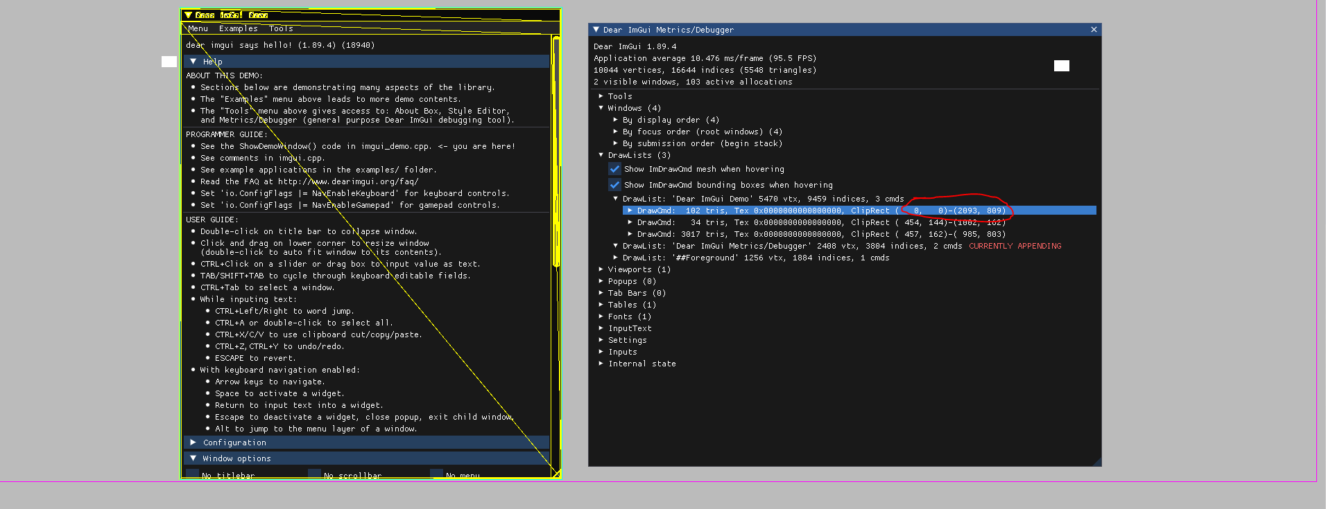 Getting window mask geometry (was: Why is ClipRect the io.DisplaySize ...