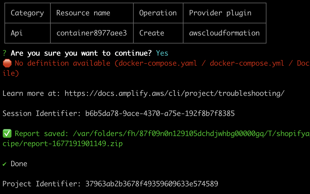 Bug Try To Deploy Shopify App To Aws Amplify Error Dockerfile No Definition Available