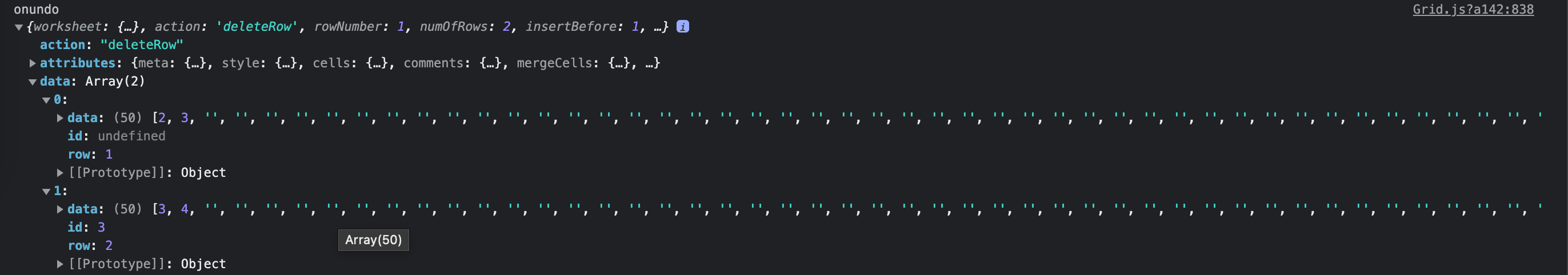 data in onundo for rows is of very different format than other undo operations · Issue #156 ...