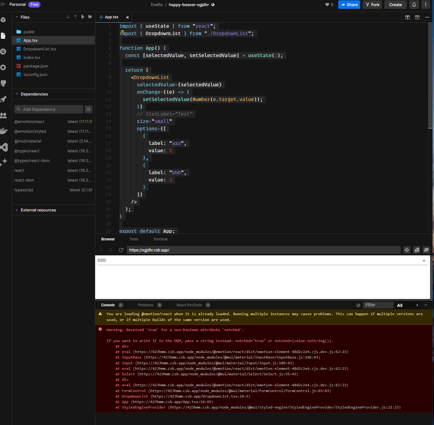 [Select][material-ui] Using notched property causes console warning in Chrome DevTools · Issue ...