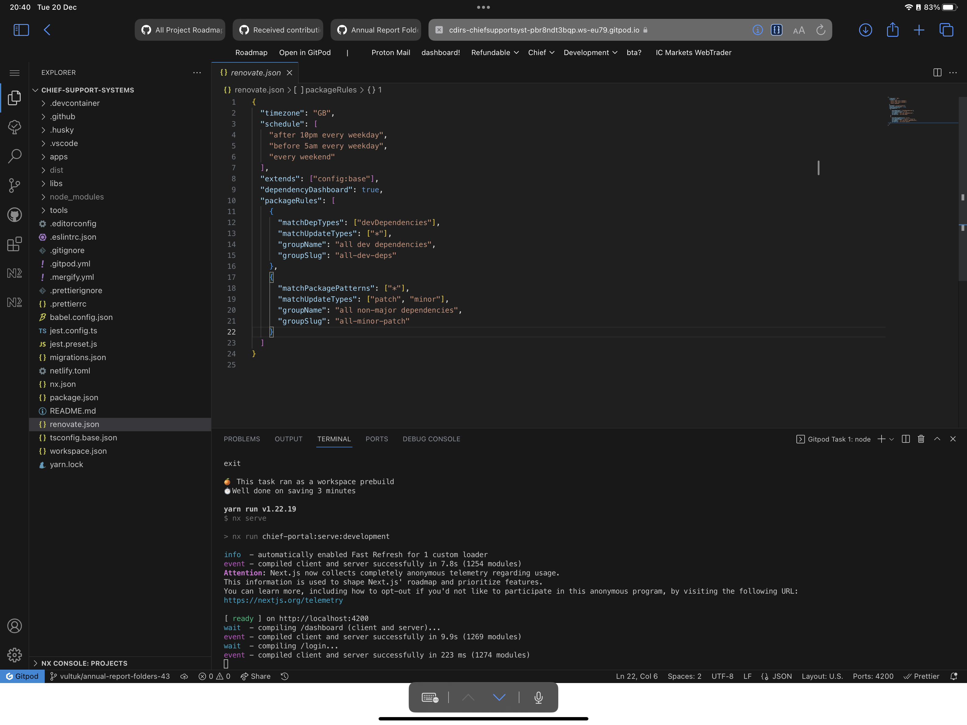 iPad (white bar) viewport bug - VSCode in the Browser · Issue #15447 · gitpod-io/gitpod · GitHub