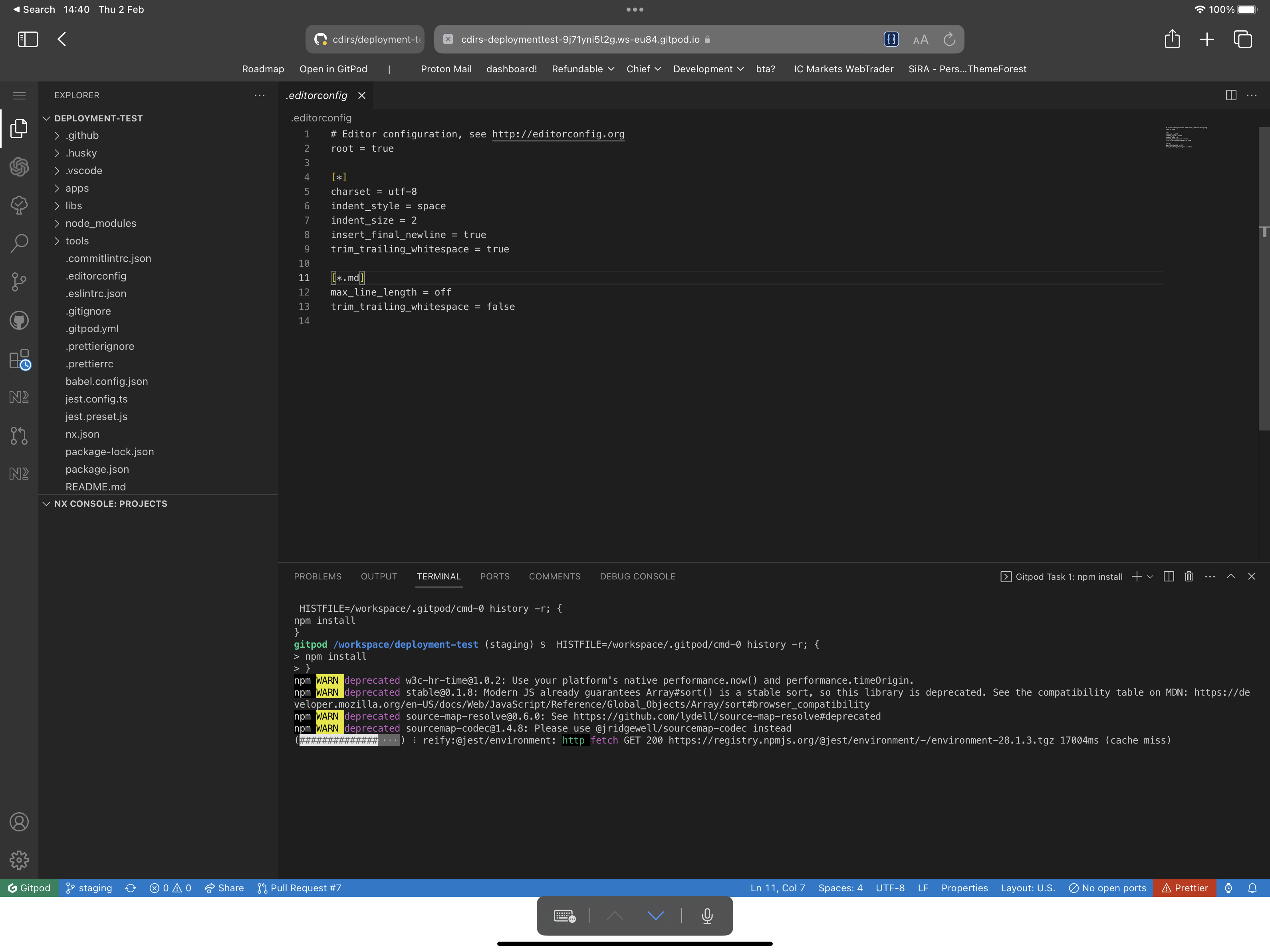 Ipad White Bar Viewport Bug Vscode In The Browser · Issue 15447 · Gitpod Iogitpod · Github