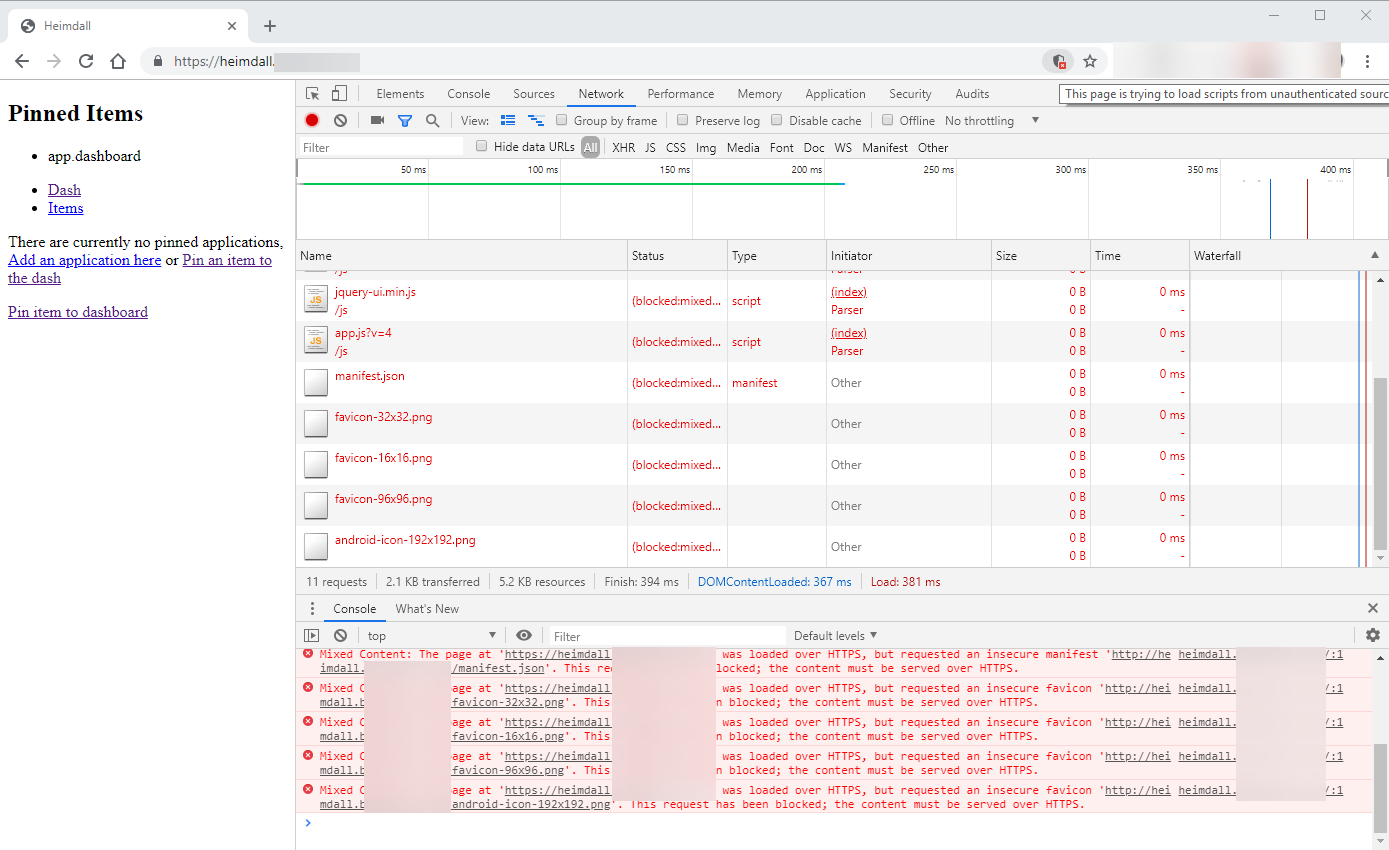 Heimdall requesting resources on wrong protocol · Issue #380 · linuxserver/Heimdall · GitHub