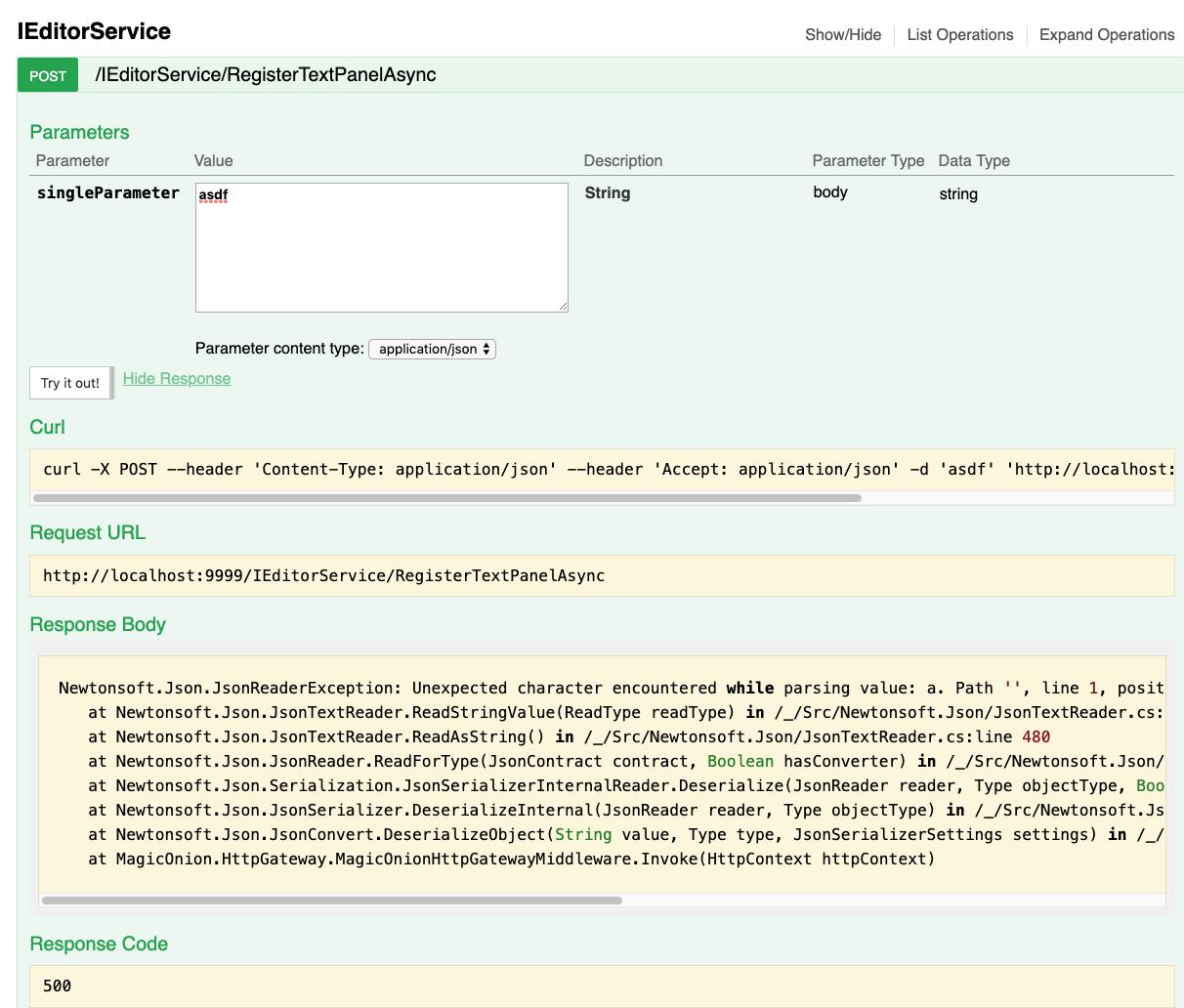Swagger Breaks With Single-Parameter String Arguments · Issue #122 · Cysharp/MagicOnion · GitHub