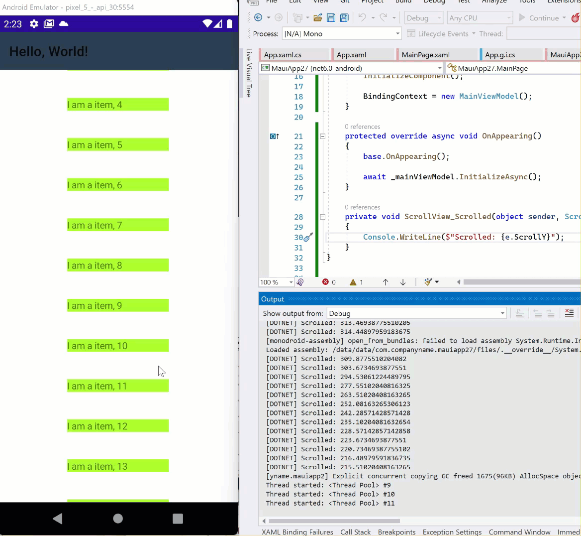 [Bug] Scollview scrolled event not triggered · Issue #2181 · dotnet/maui · GitHub