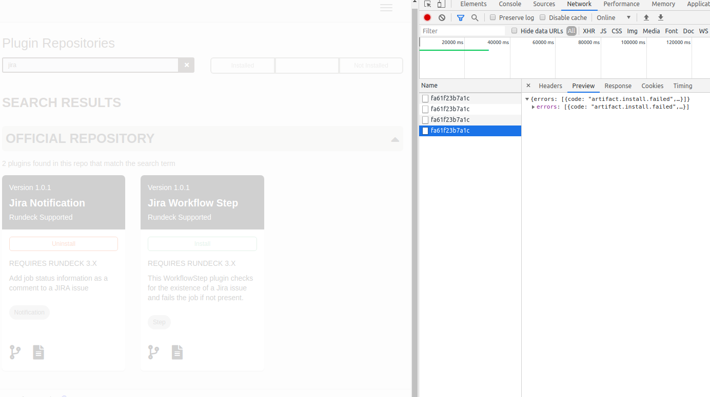 Find plugin UI breaks if server returns error during install · Issue #5463 · rundeck/rundeck ...