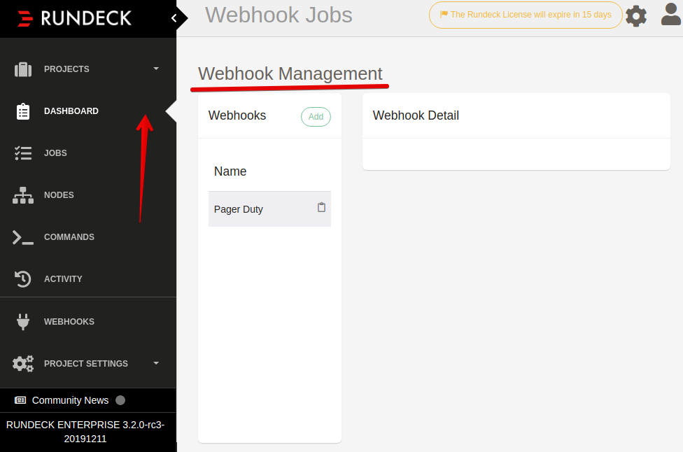 Webhooks Sidebar Entry Not Active On Visit · Issue 5606 · Rundeck Rundeck · Github