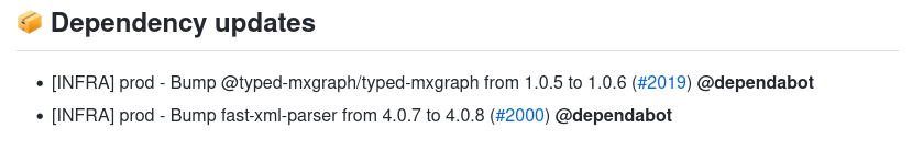 [DOC] Don't add development dependencies to release notes · Issue #2208 ...
