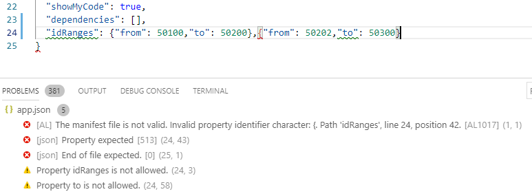 idRanges property · Issue #4394 · microsoft/AL · GitHub