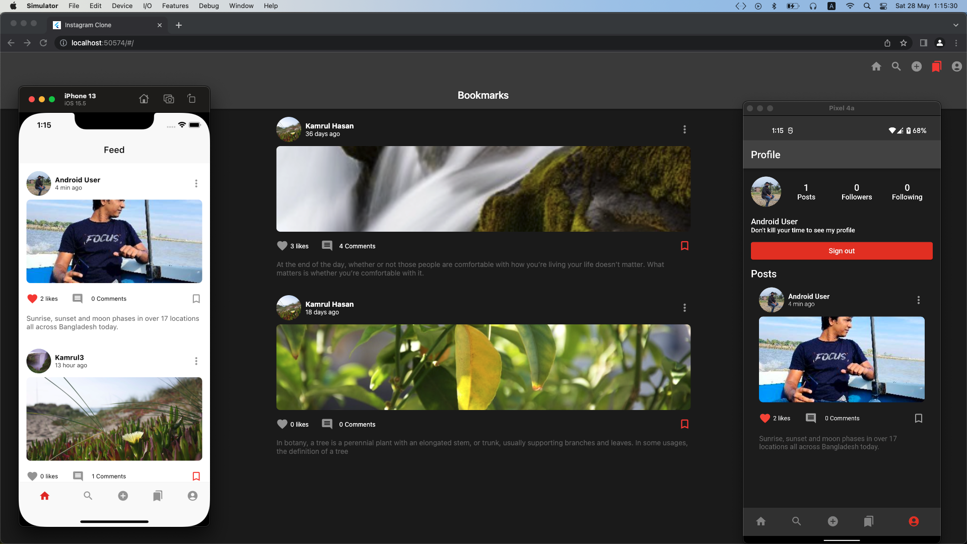 GitHub - kamrul3288/Flutter-Instagram-Clone: A completely Responsive Instagram App- Works on ...