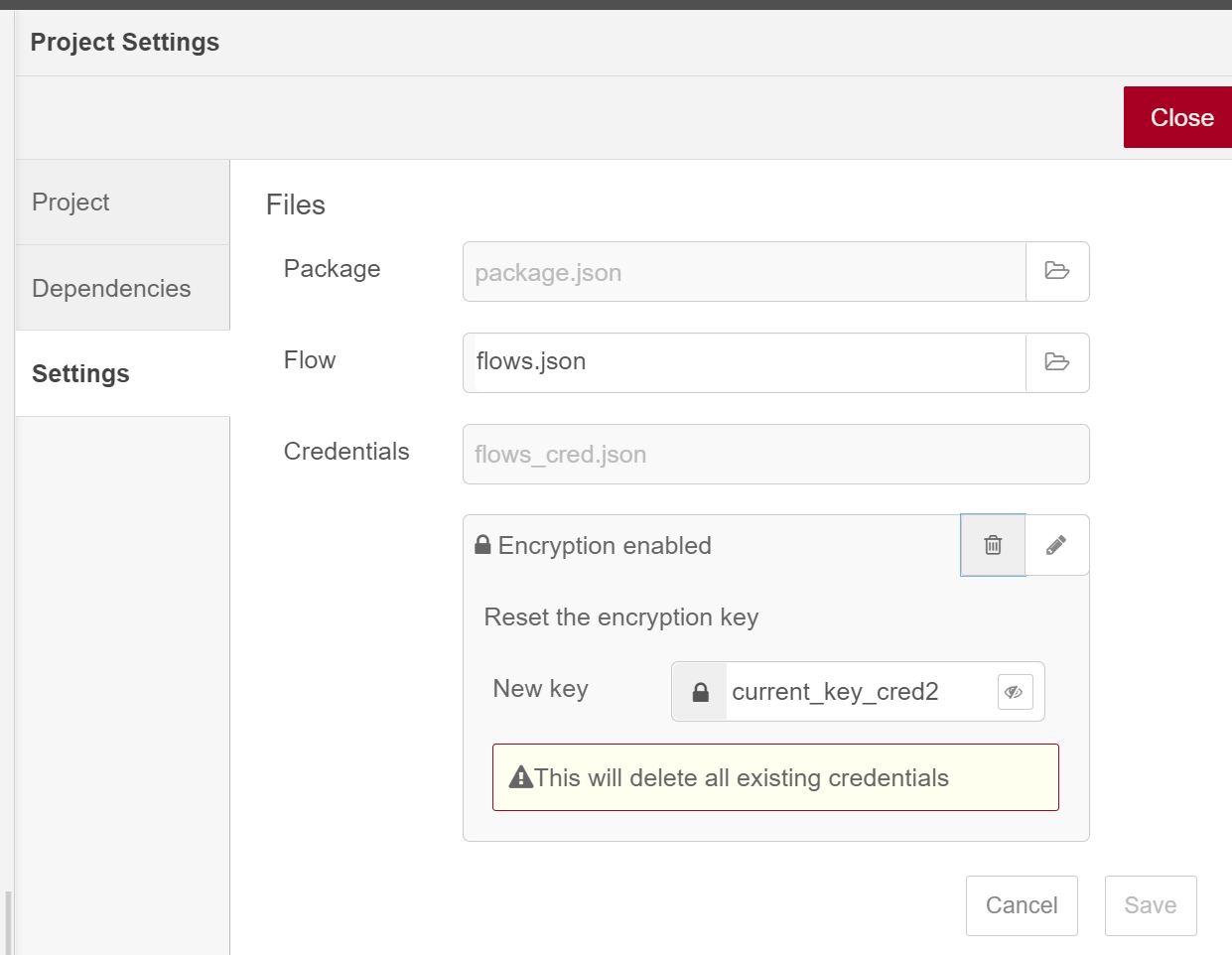 Credential Decryption fails on local Project open · Issue #2868 · node-red/node-red · GitHub