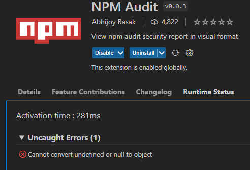audit screen is blank · Issue #10 · SpartanX1/npm-audit · GitHub