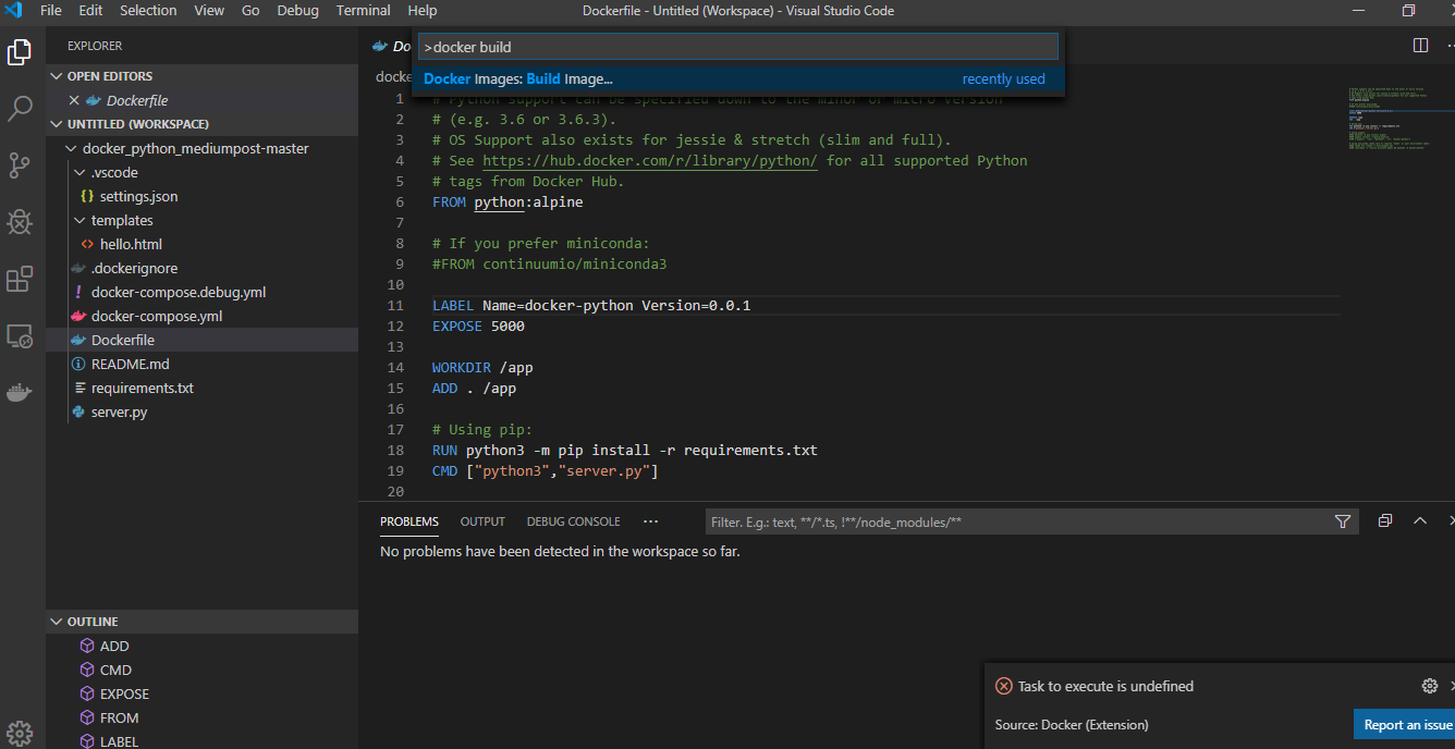Docker Build Image Issue · Issue 1462 · Microsoftvscode Docker · Github