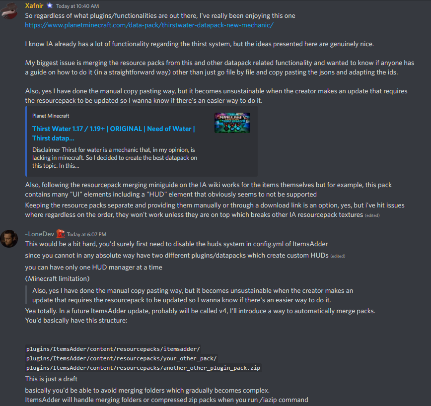 Better resourcepack management · Issue #1866 · PluginBugs/Issues-ItemsAdder · GitHub
