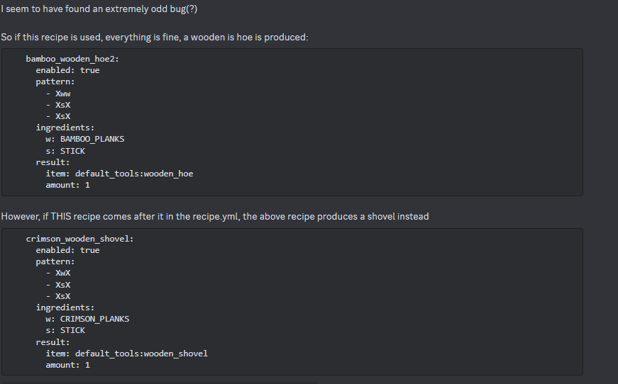 Issue with some recipes · Issue #2804 · PluginBugs/Issues-ItemsAdder · GitHub