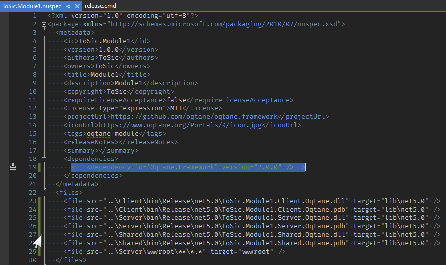 The "ResolveAssemblyReference" task failed unexpectedly when adding oqtane module nupkg as ...