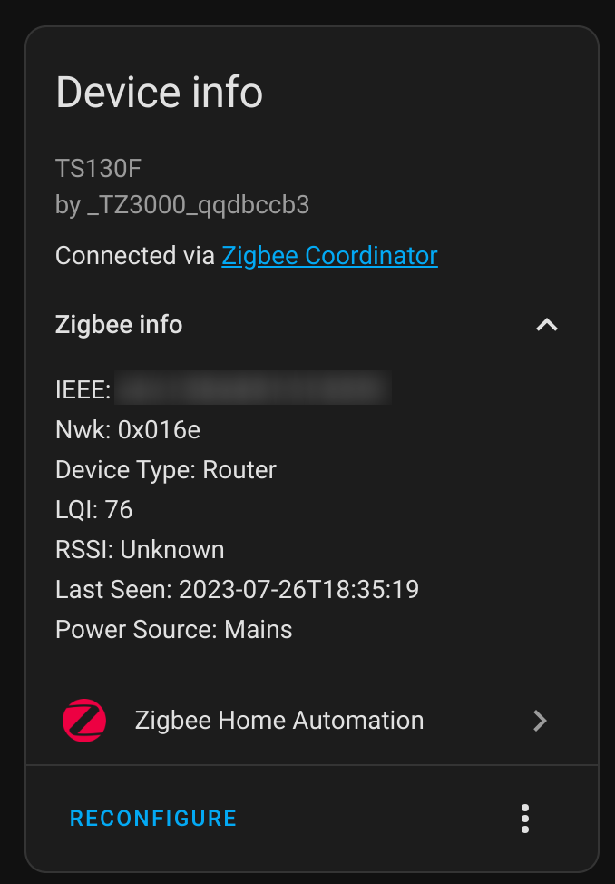 [Device Support Request] TS130F ZemiSmart no applying quirk · Issue #2490 · zigpy/zha-device ...