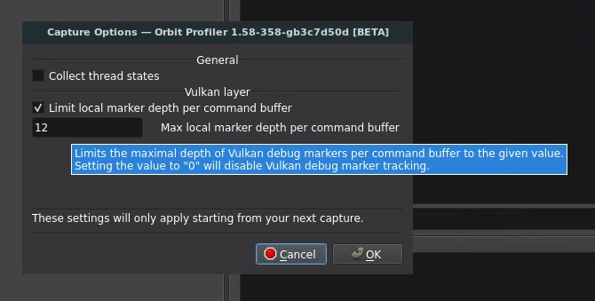 Expose setting to limit the local depth of markers per command buffer ...