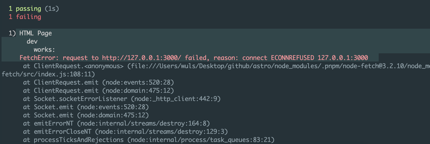 It can't run test"html-page.test.js" · Issue #5254 · withastro/astro ...