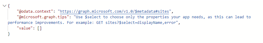 https://graph.microsoft.com/v1.0/sites empty value · Issue #2753 ...