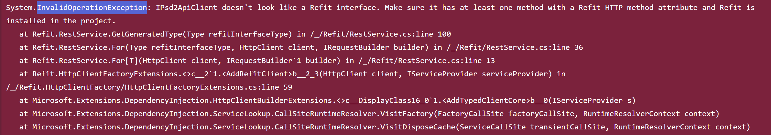 [BUG] Refit 6 should be able to work with client libraries, generated ...