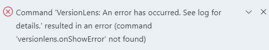 Version Lens doesn't load (#264) · Issues · versionlens / vscode-versionlens · GitLab