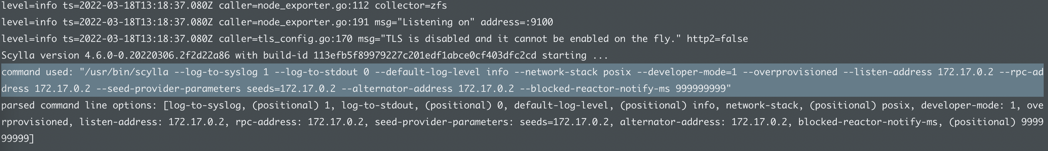 Scylla Docker 460 Does Not Log To Stdout · Issue 10242 · Scylladbscylladb · Github