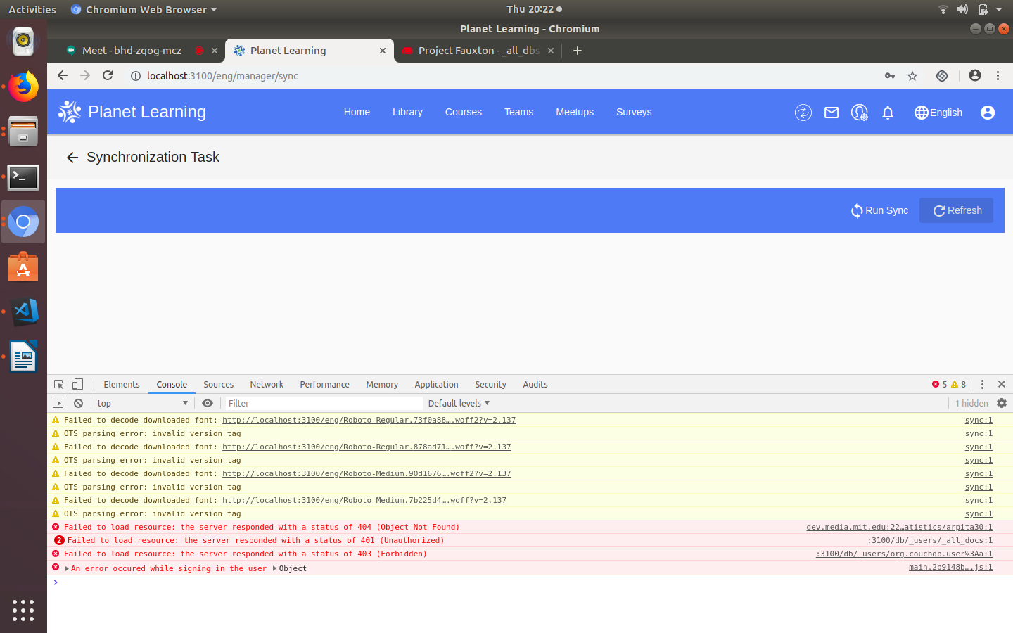 Manage Sync List Is Empty When Clicking Refresh · Issue 3083 · Open