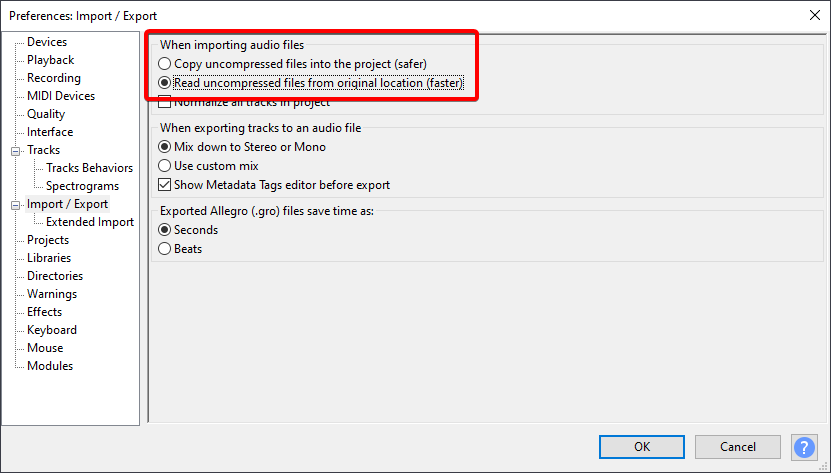 Add the choice of copying or not files during import · Issue #454 ...