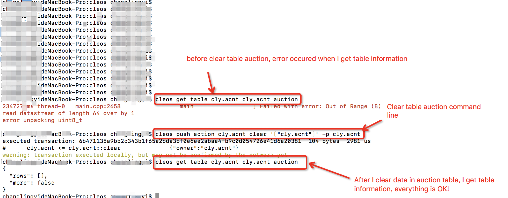 Failed with error: Out of Range (8) read datastream of length 64 over ...