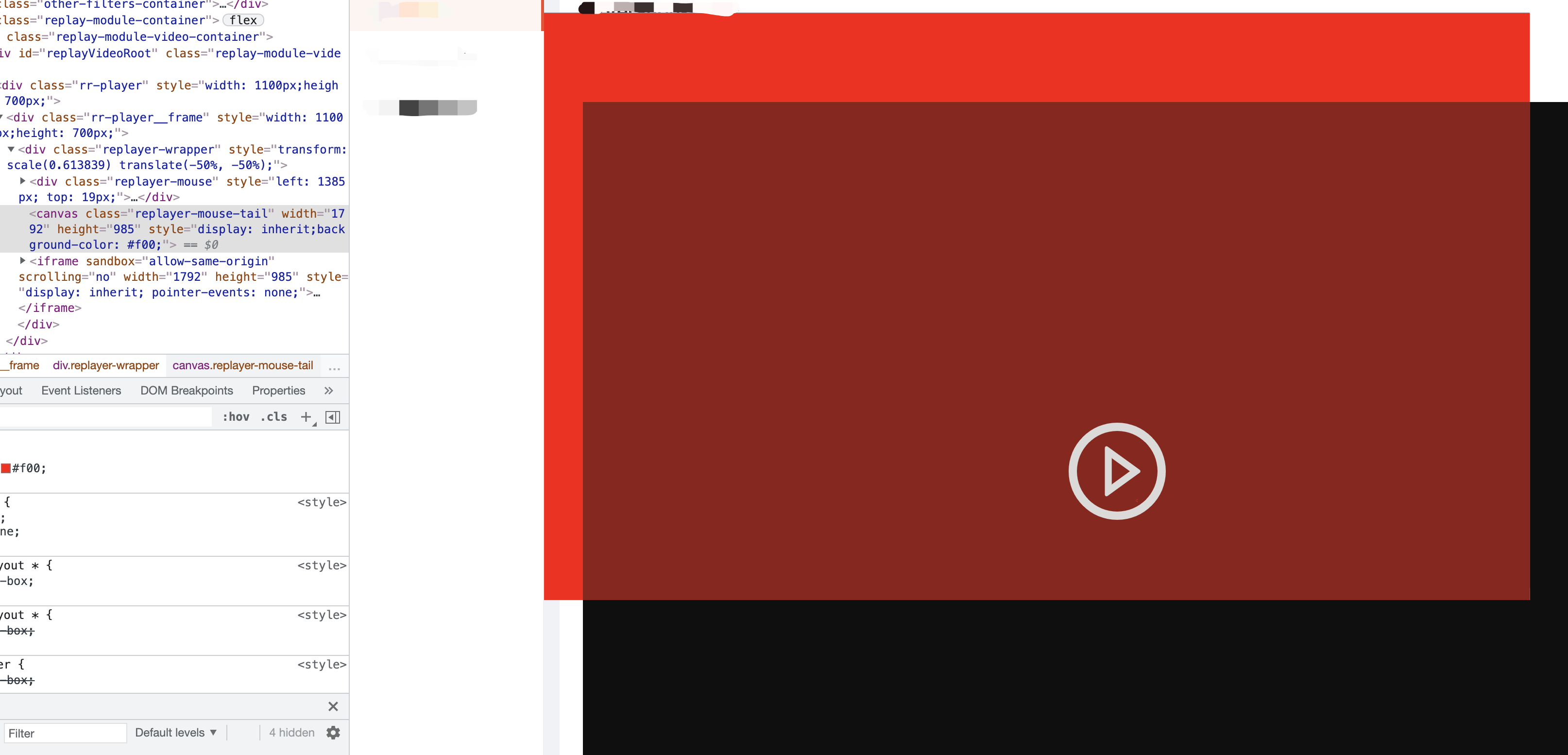 rrweb-player: "replayer-wrapper" element overflow! · Issue #680 · rrweb-io/rrweb · GitHub