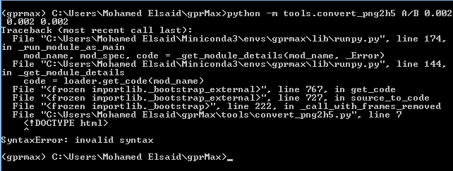Conversion PNG to HDF5 problem · Issue #124 · gprMax/gprMax · GitHub
