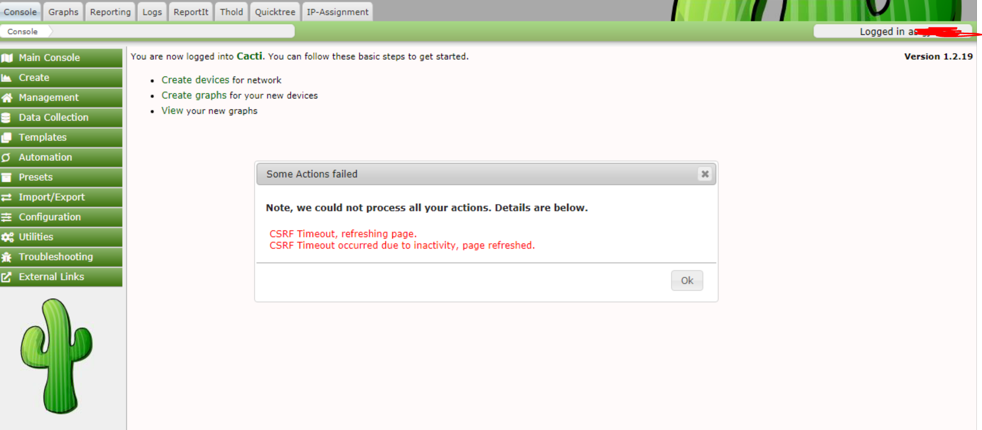 cacti upgrade to 1.2.19 getting stuck at 77% progress · Issue #4454 · Cacti/cacti · GitHub
