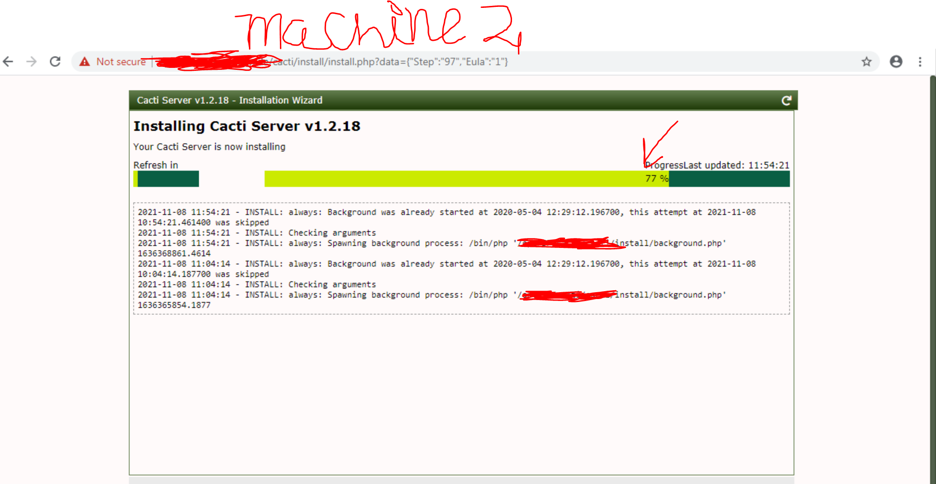cacti upgrade to 1.2.19 getting stuck at 77% progress · Issue #4454 · Cacti/cacti · GitHub