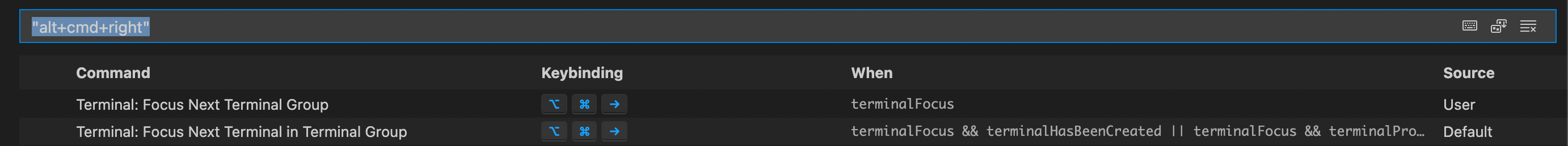 vscode keyboard shortcut when terminalFocus does not take terminal tabs ...