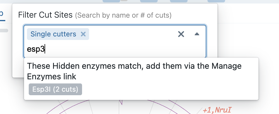 How to add new restriction enzymes to OVE? I can't find Esp3I. · Issue ...